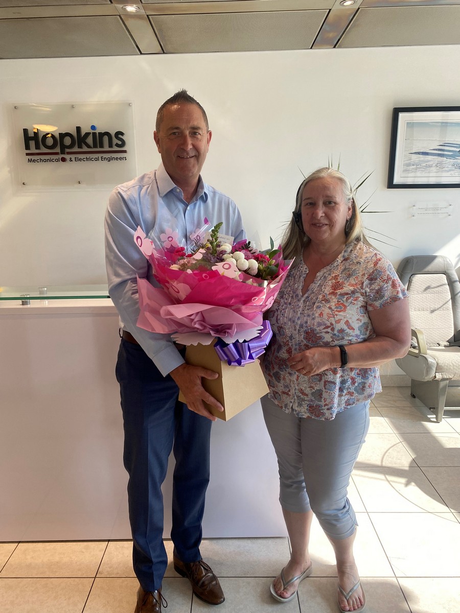 Angie Rudge 15 Years Service - J&B Hopkins